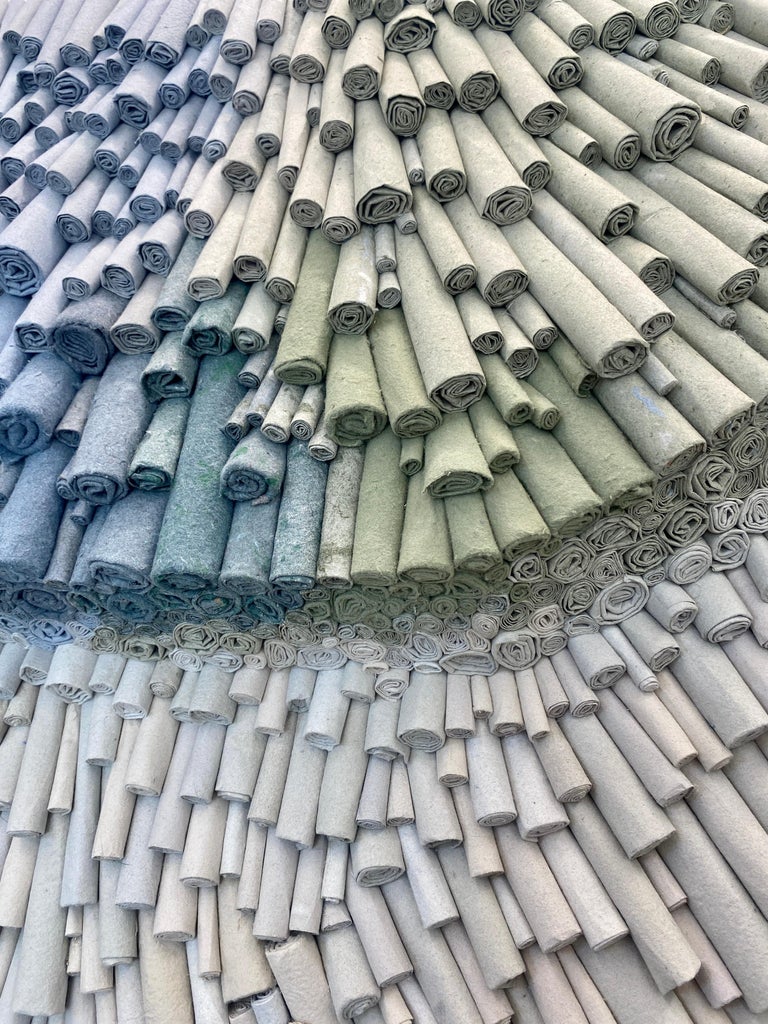 Jenn Hassin - Steadfast, Contemporary Rolled Paper Painting, Abstract ...