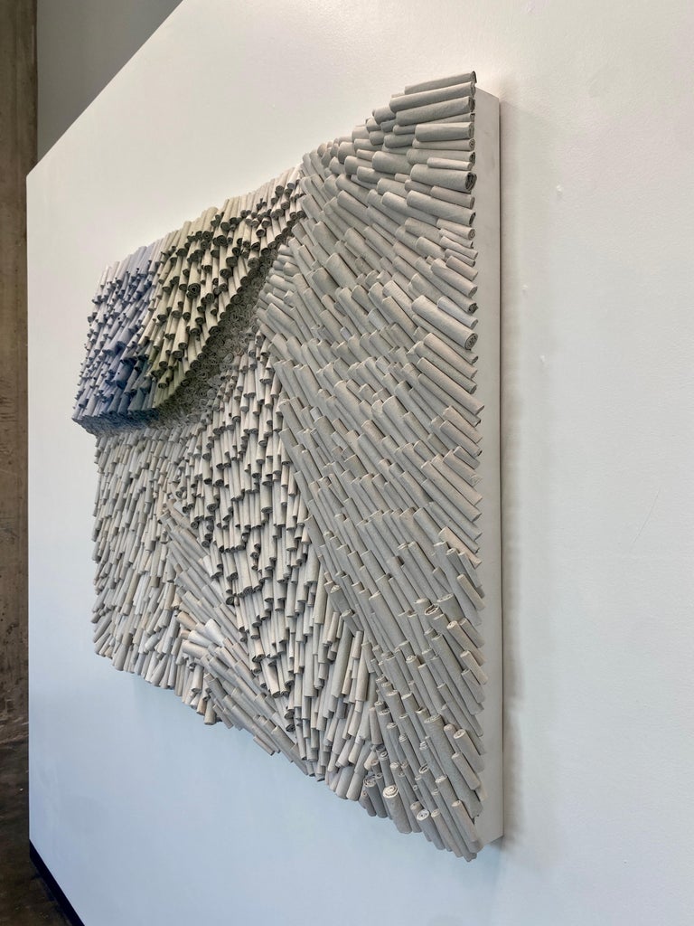 Jenn Hassin - Steadfast, Contemporary Rolled Paper Painting, Abstract ...