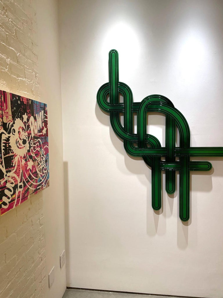 Jenna Krypell - Ivy_Jenna Krypell, Wall Sculpture-MDF/Resin/Enamel_Abstract, Dark Green For Sale ...