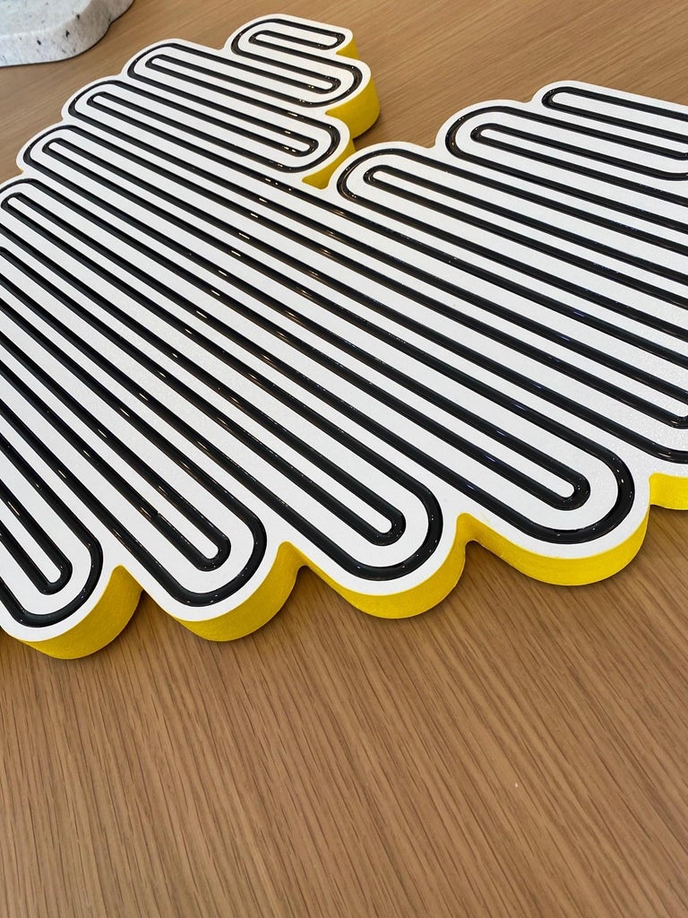 Jenna Krypell - Unraveling Heart (Yellow) 2021_Jenna Krypell, Wall Sculpture-MDF, Resin, Enamel ...