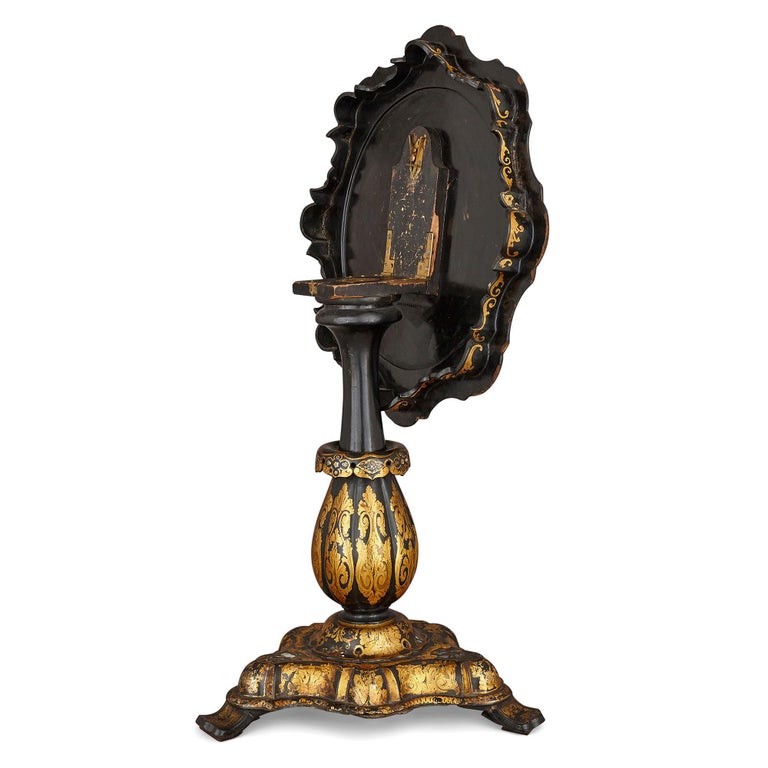 Jennens and Bettridge Ebonised Wood Papier Mâché Side Table For Sale at ...