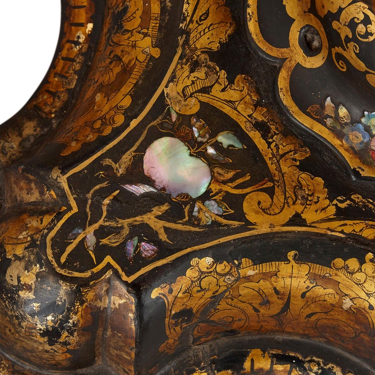 Jennens and Bettridge Ebonised Wood Papier Mâché Side Table For Sale at ...