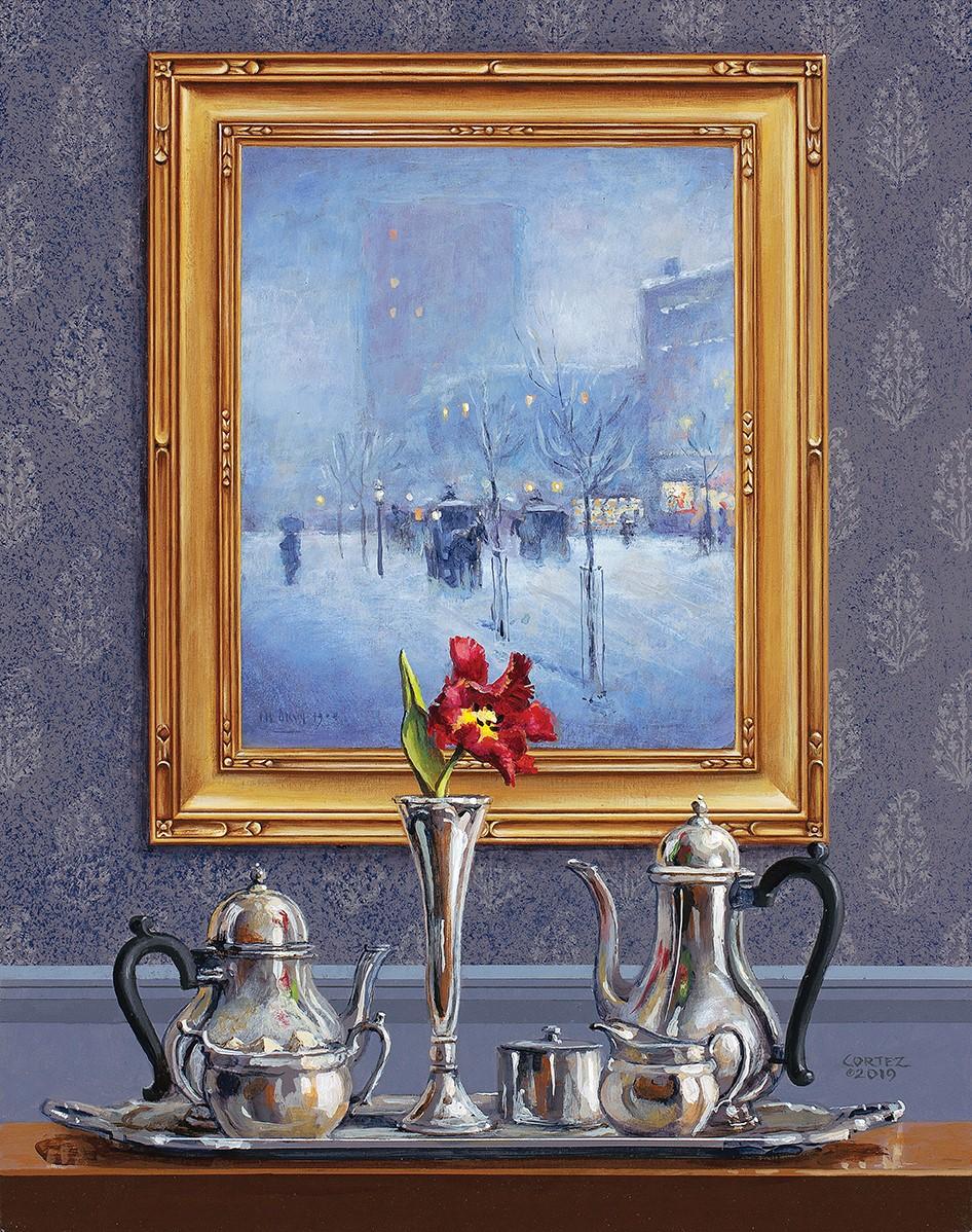 Valeria Fulop-Pochon - The White Wall, Painting, Acrylic on Canvas For ...