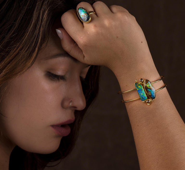 Jennifer Kalled Opal Ring in 22 Karat and 18 Karat Gold at 1stDibs