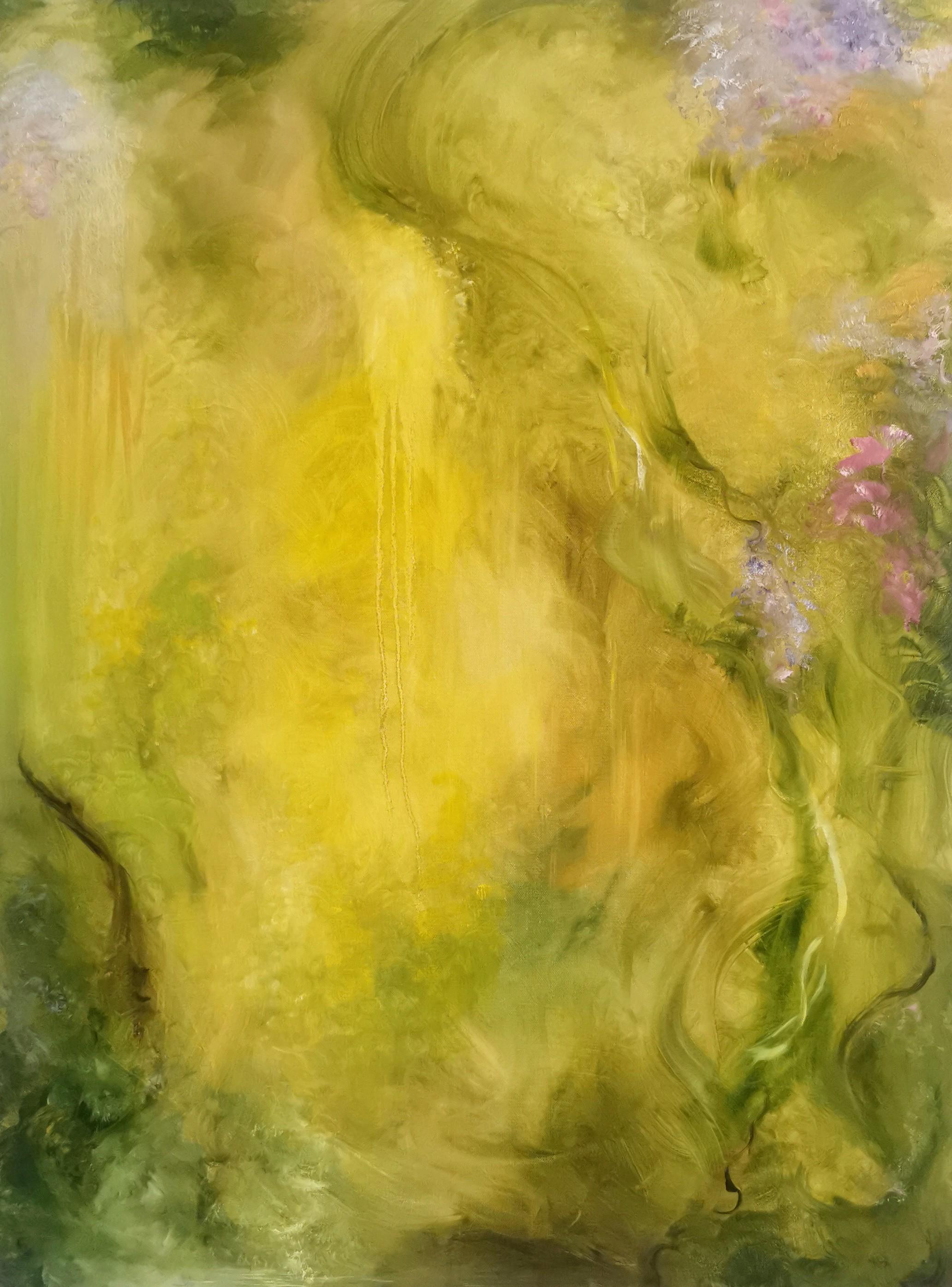 Jennifer L. Baker - The Temple - Green and yellow abstract ...