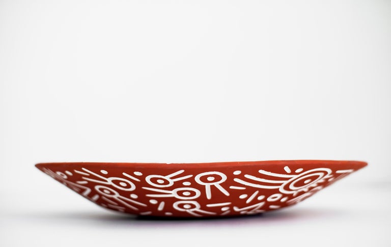 Jennifer Nocon Bowl, Untitled "Graffiti" Terracotta at 1stDibs