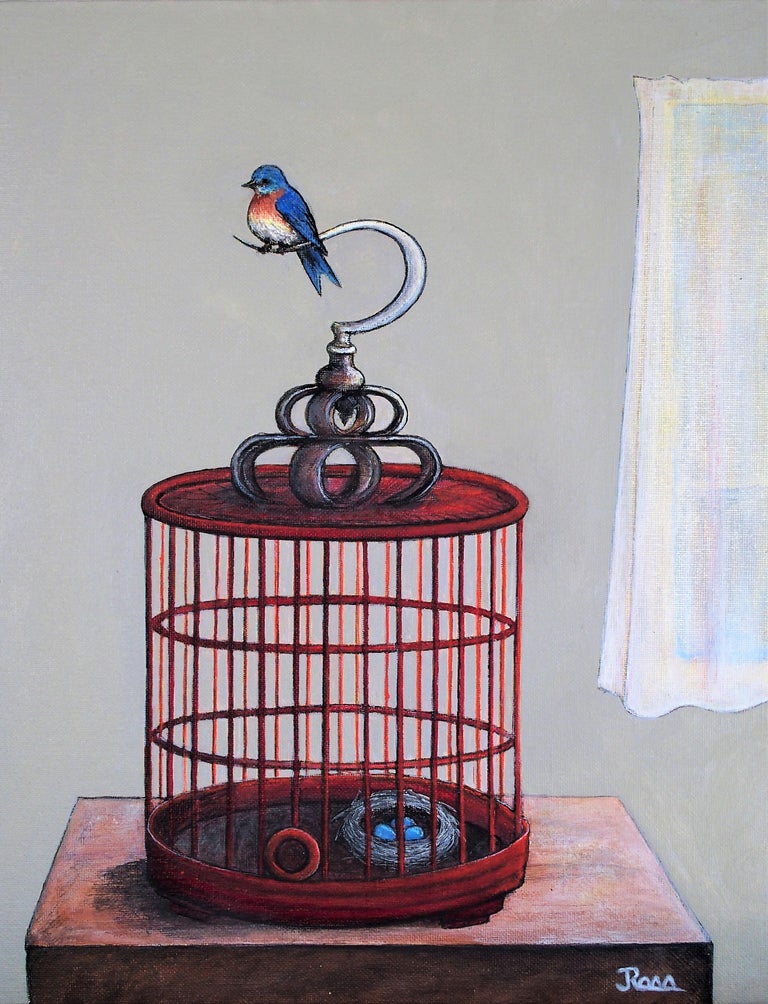 Jennifer Ross - The Bluebird Has Returned, Original Painting For Sale ...