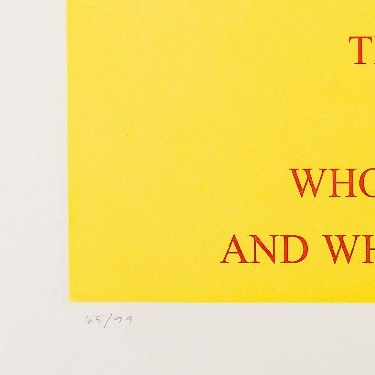 Jenny Holzer - Selection from Living 1980 -1982, Heliogravure, Text Art ...