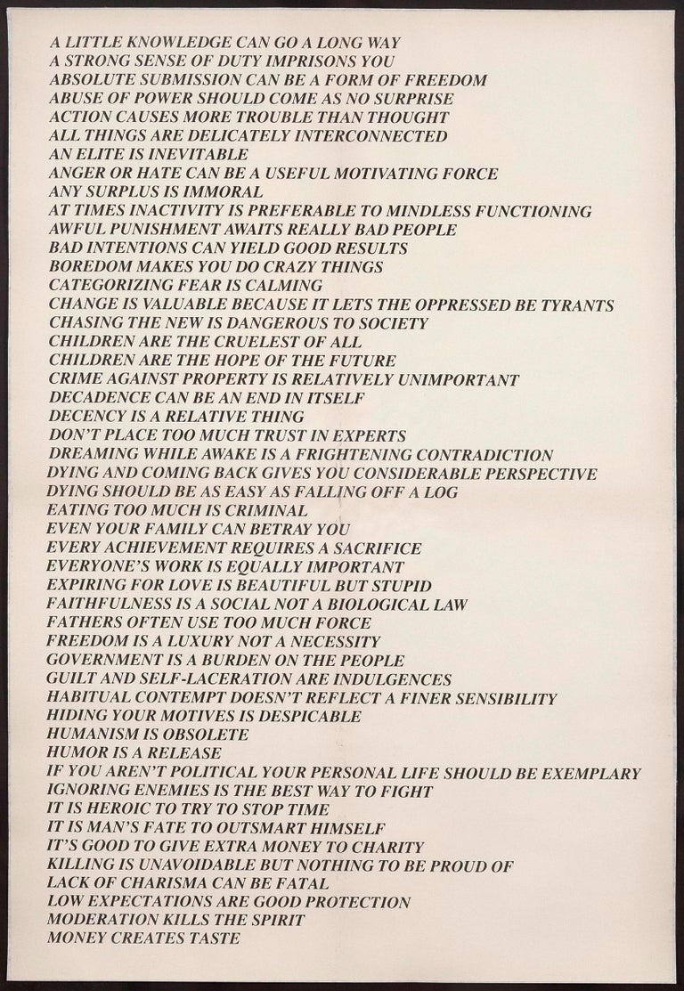 Jenny Holzer - Truisms (Toronto) at 1stDibs