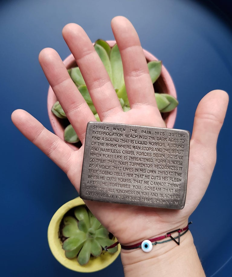 Jenny Holzer - Inflammatory Essays -- Sculpture, Pewter, Text Art by ...