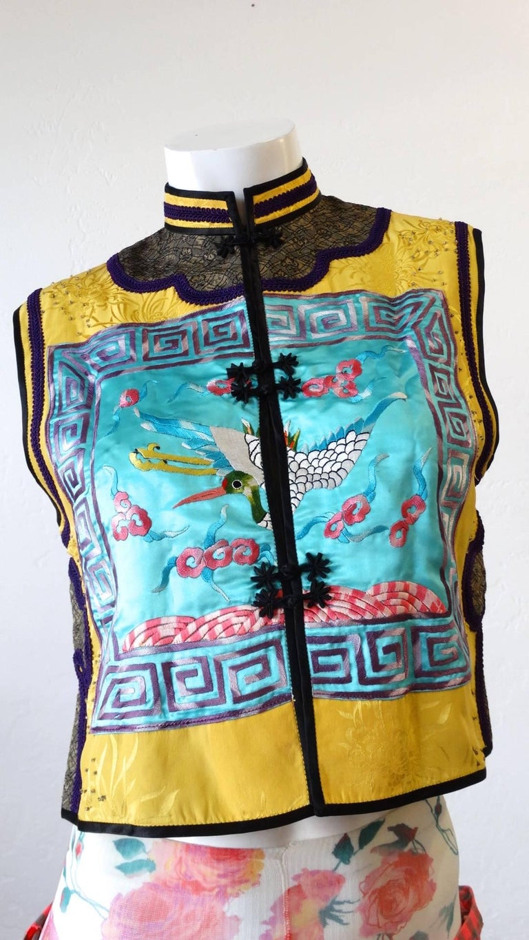 Jenny Lewis Silk Asian Soutache Vest at 1stDibs