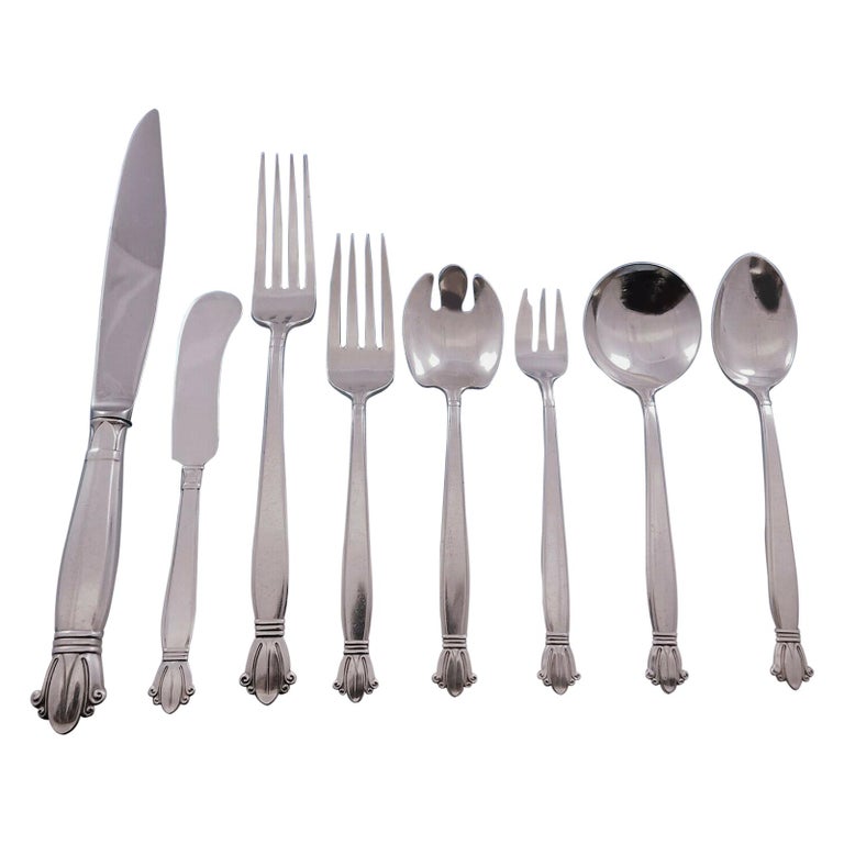 Jenny Lind by Weidlich Sterling Silver Flatware Set Service 100 Pieces ...