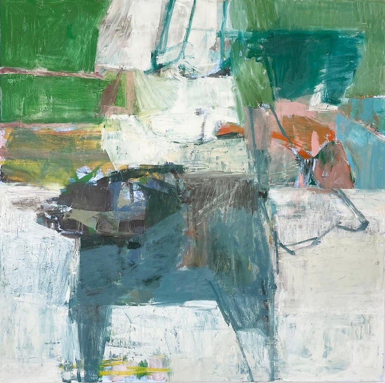 Jenny Nelson - Longest Day: Abstract Expressionist Oil Painting in Blue ...