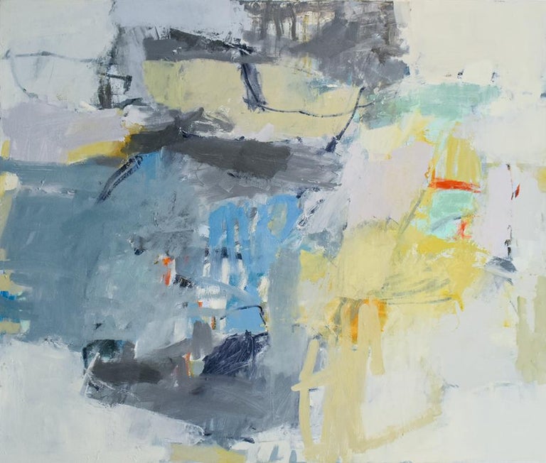 Jenny Nelson - Outbound View (Abstract Oil on Linen Painting in Blue ...