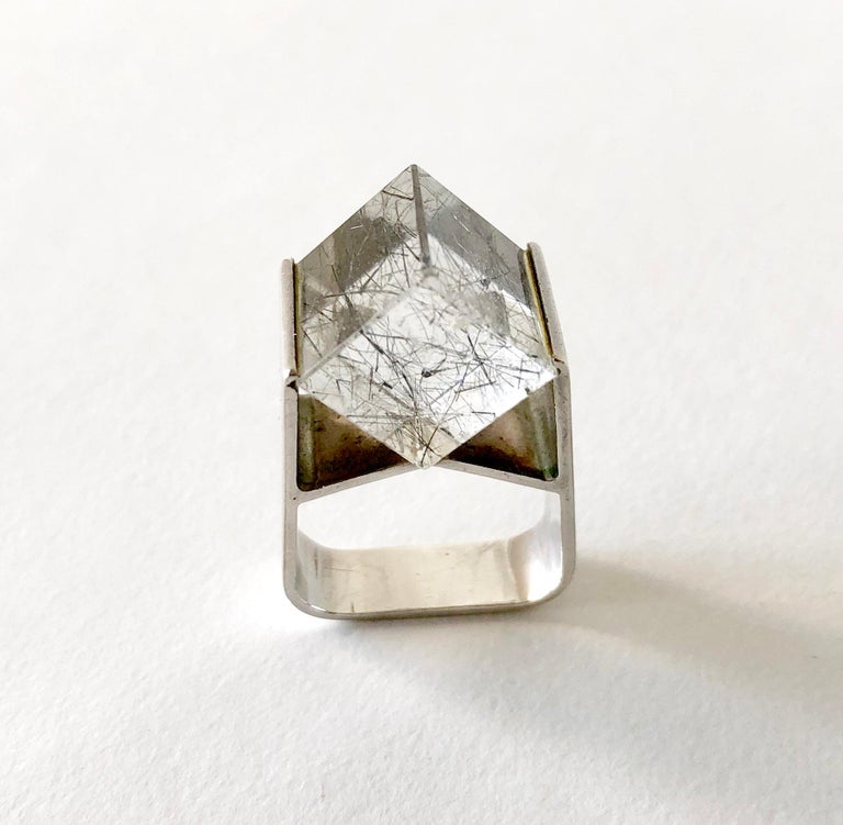 Jens Christian Thejls Sterling Silver Rutilated Quartz Danish Modernist ...