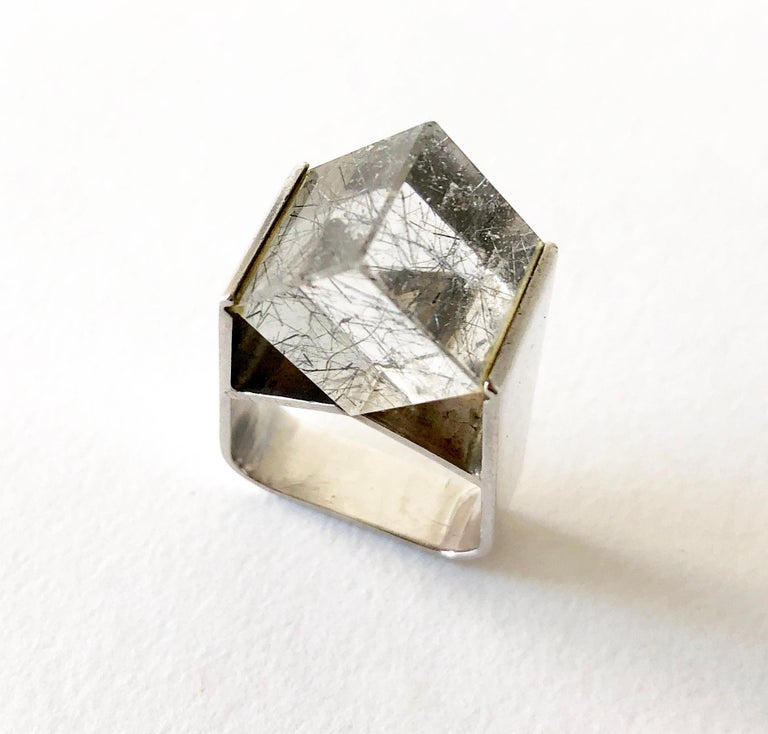 Jens Christian Thejls Sterling Silver Rutilated Quartz Danish Modernist ...