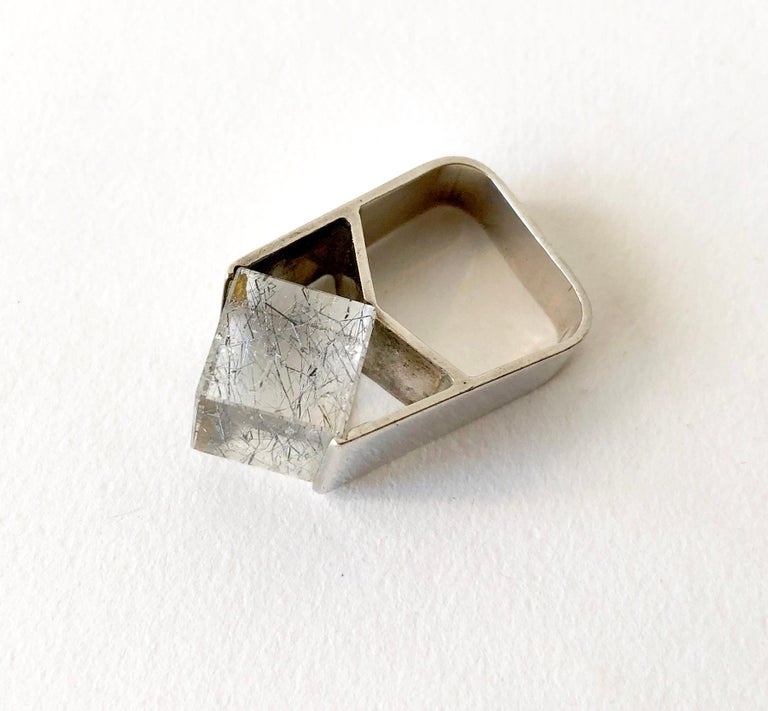 Jens Christian Thejls Sterling Silver Rutilated Quartz Danish Modernist ...
