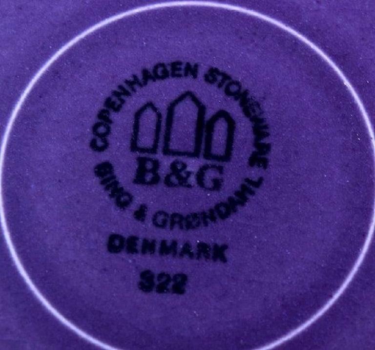 Jens H. Quistgaard for Bing and Grondahl, Three Purple "Cordial Palet ...