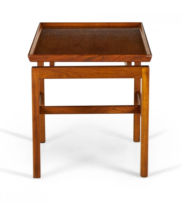 Jens Risom Danish Mid-Century Walnut Cantilever End / Side Table For ...