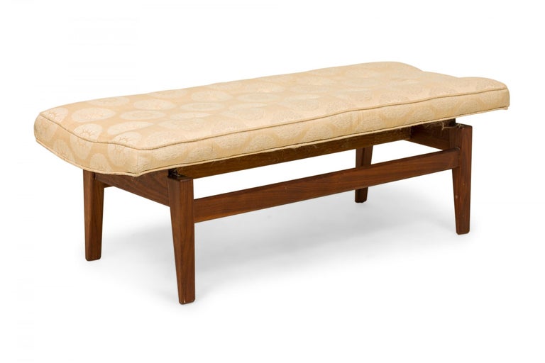 Jens Risom Danish Off-White Shou Patterned Upholstery and Wood Floating ...