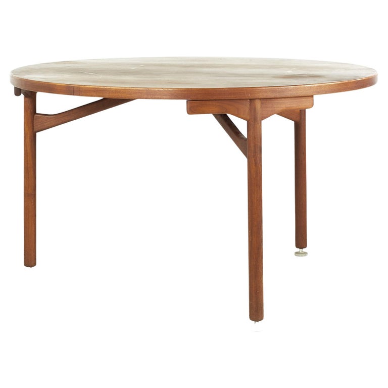 Jens Risom Mid Century Dining Table Walnut with 3 Legs For Sale at 1stDibs