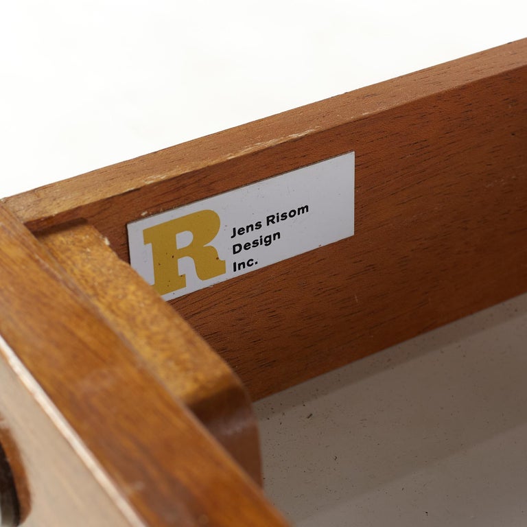 Jens Risom Mid Century Walnut File Cabinet Credenza For Sale at 1stDibs