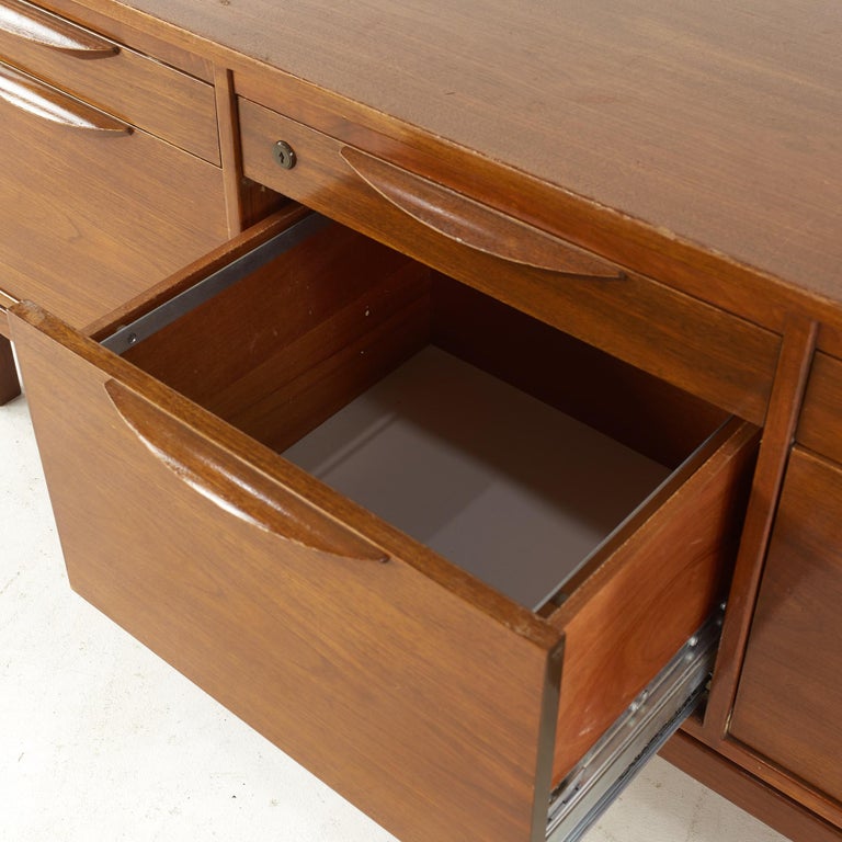 Jens Risom Mid Century Walnut File Cabinet Credenza For Sale at 1stDibs