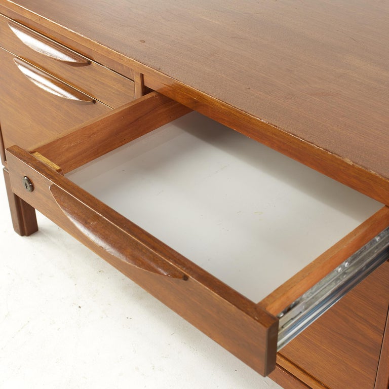 Jens Risom Mid Century Walnut File Cabinet Credenza For Sale at 1stDibs