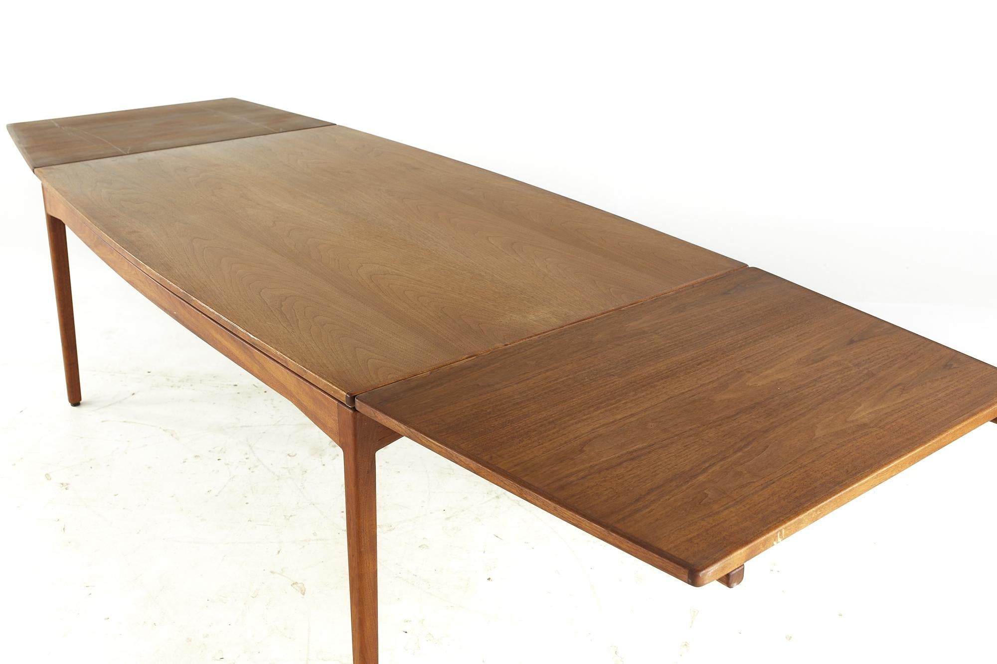 Jens Risom Midcentury Walnut Hidden Leaf Expanding Dining Table For ...