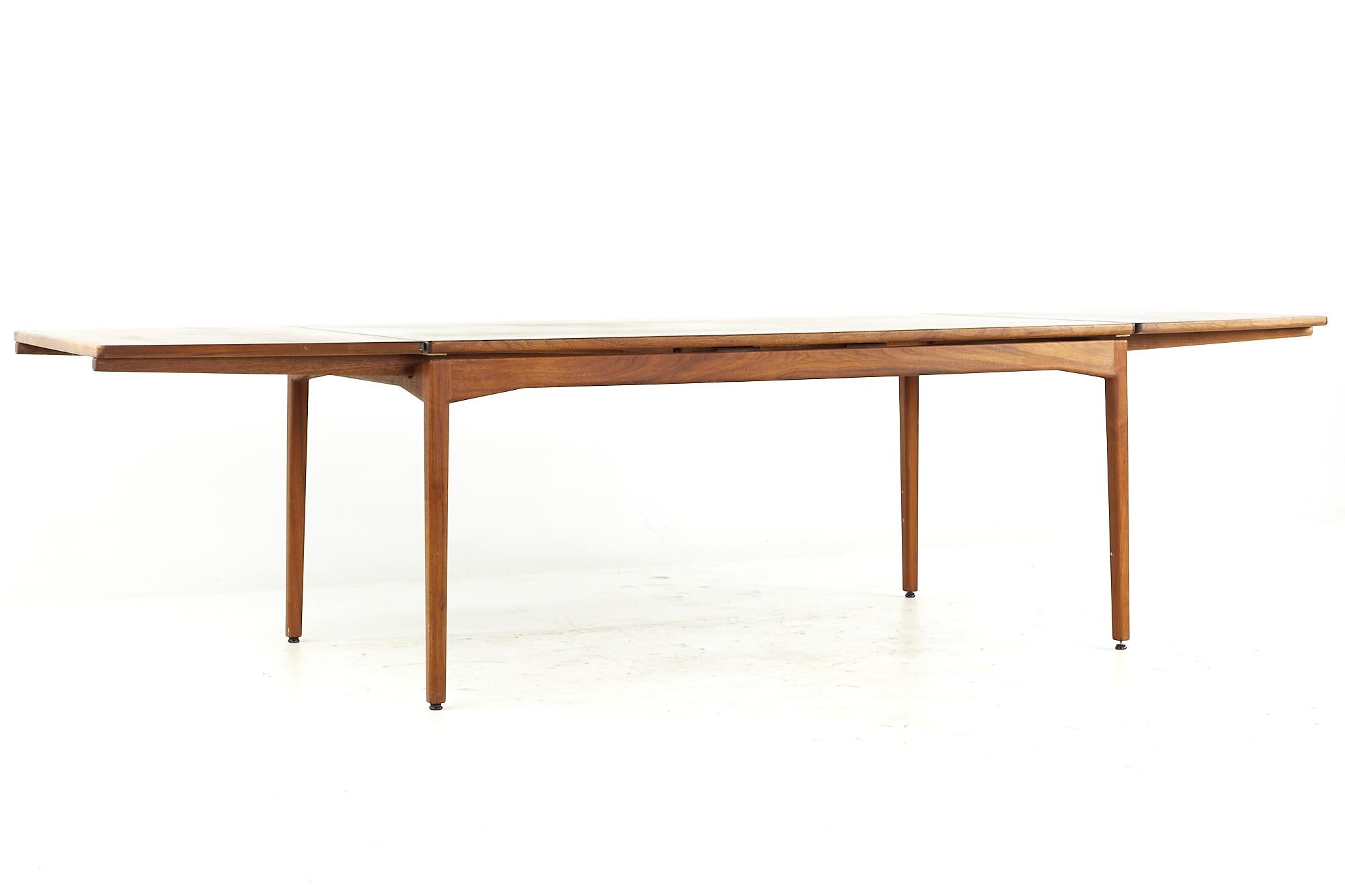 Jens Risom Midcentury Walnut Hidden Leaf Expanding Dining Table For ...