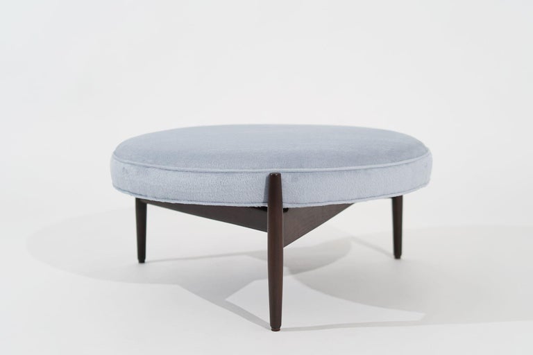Jens Risom Ottoman in Light Blue Mohair, circa 1960s For Sale at 1stDibs