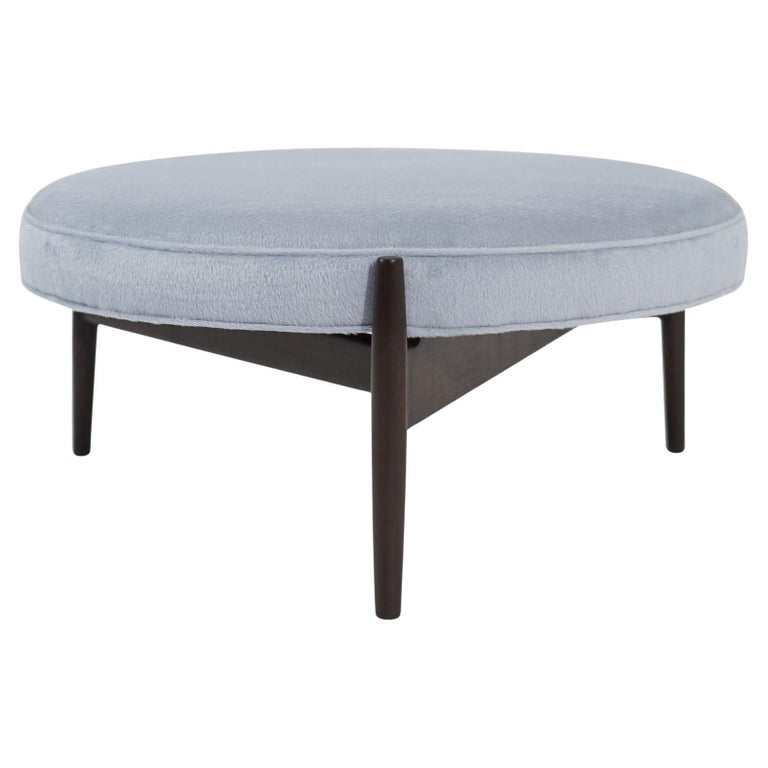 Jens Risom Ottoman in Light Blue Mohair, C. 1960s For Sale at 1stDibs