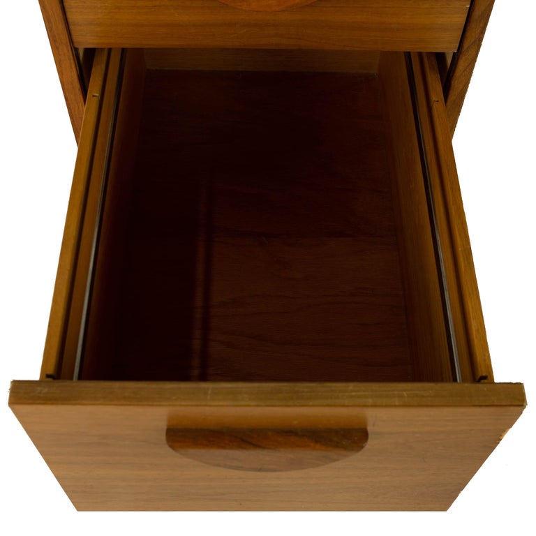 Jens Risom Style Mid Century Half Round Walnut Executive Desk at ...