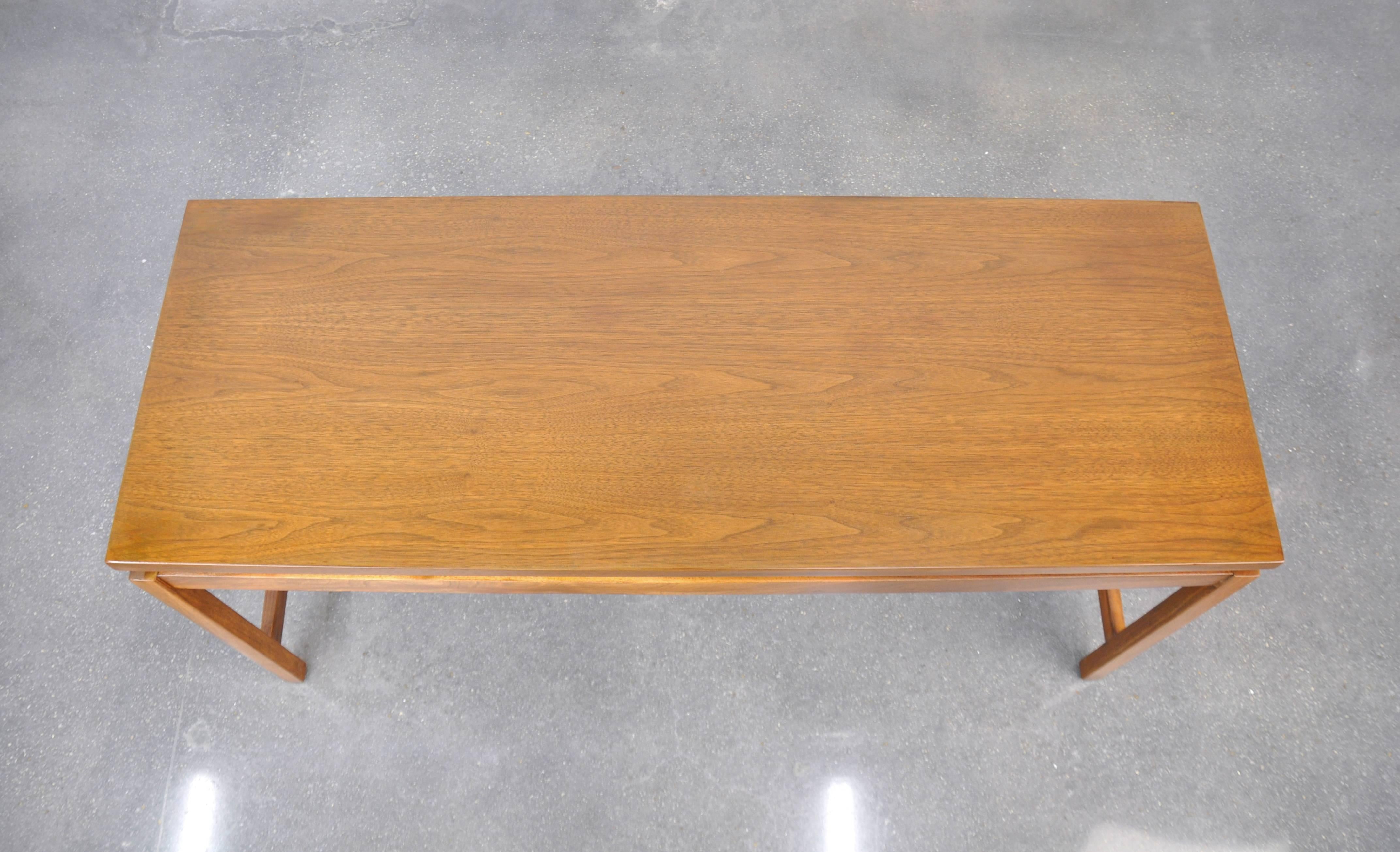 Danish Modern Jens Risom Walnut Sofa Table at 1stDibs | danish modern console