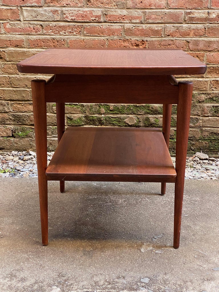 Jens Risom Walnut T-490 Floating Top End Table at 1stDibs