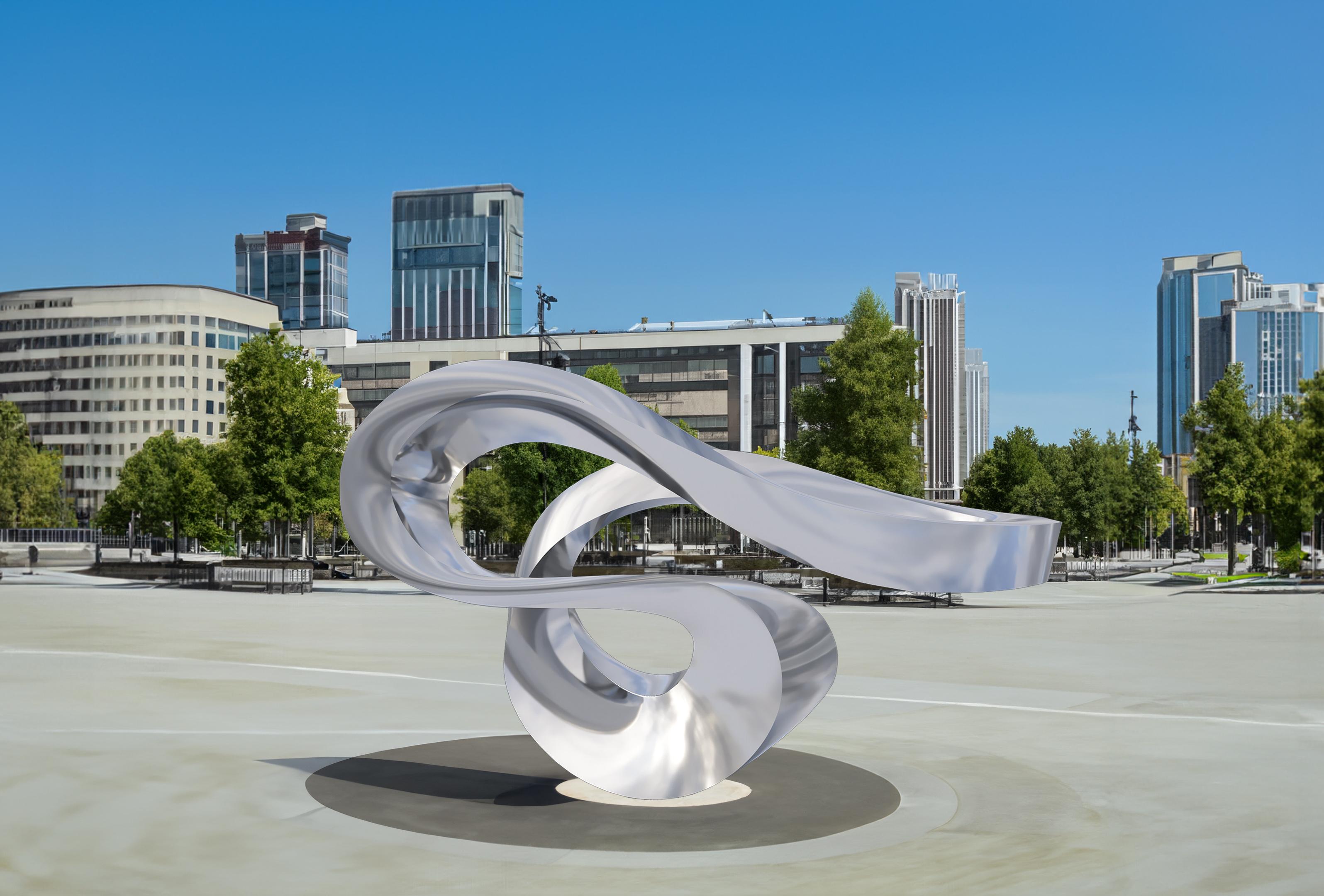 Jeremy Guy - Zephyr Mirror SS - large, abstract, polished stainless ...