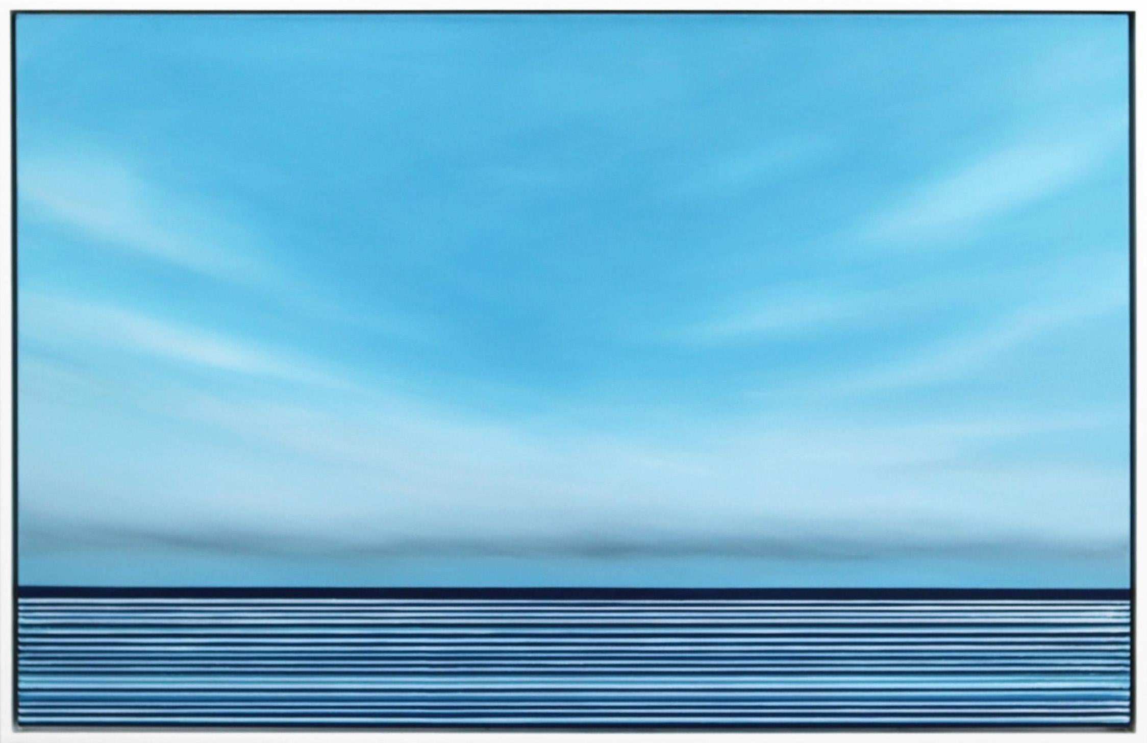 Jeremy Prim - "Untitled No. 770" - Framed Contemporary Minimalist Blue ...