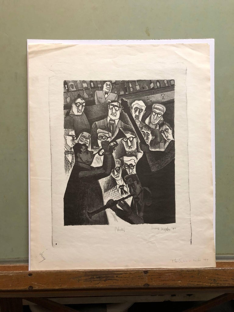 Jerome Kaplan - The Critic or Nick's 1947 Lithograph Jazz Band For Sale ...