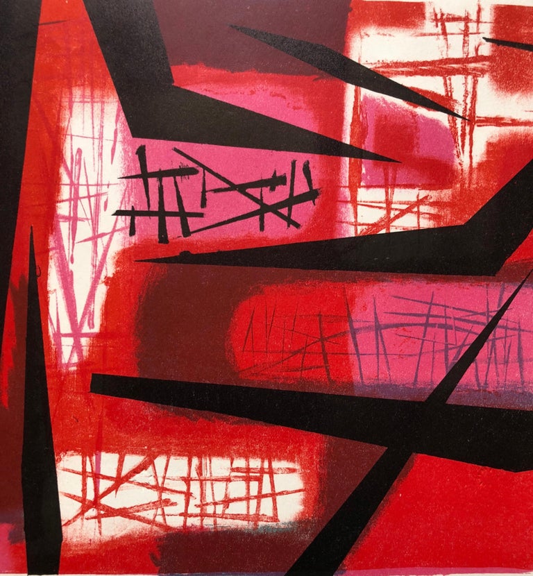 Jerry Opper - 1950s Abstract Stone Lithograph "Frame of Reference" Jerry Opper Mid Century at ...
