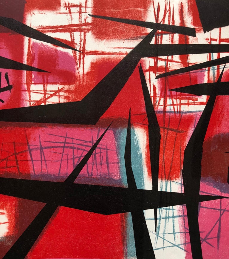 Jerry Opper - 1950s Abstract Stone Lithograph "Frame of Reference" Jerry Opper Mid Century at ...