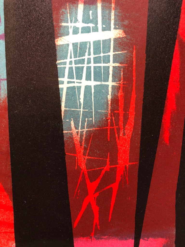 Jerry Opper - 1950s Abstract Stone Lithograph "Frame of Reference" Jerry Opper Mid Century at ...