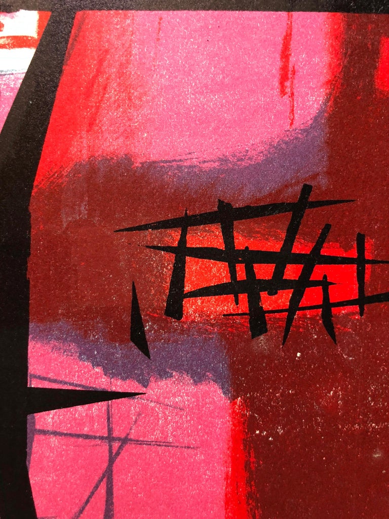 Jerry Opper - 1950s Abstract Stone Lithograph "Frame of Reference" Jerry Opper Mid Century at ...