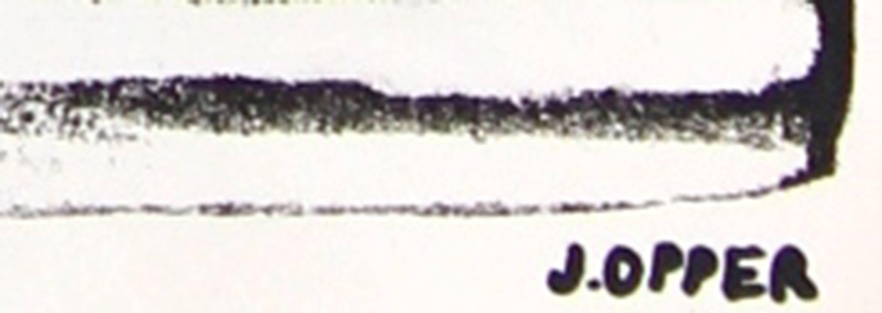 Jerry Opper - Bauhaus Monochromatic Abstract Lithograph on Paper, Mid ...