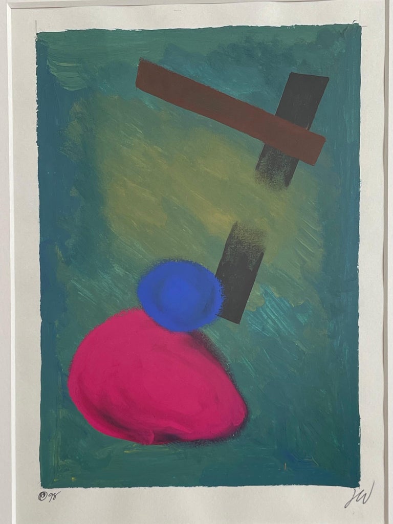 Jerry Williamson Abstract Gouache, Signed and Dated For Sale at 1stDibs