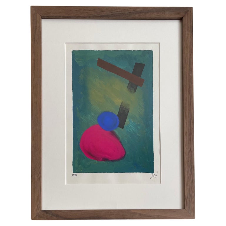Jerry Williamson Abstract Gouache, Signed and Dated For Sale at 1stDibs