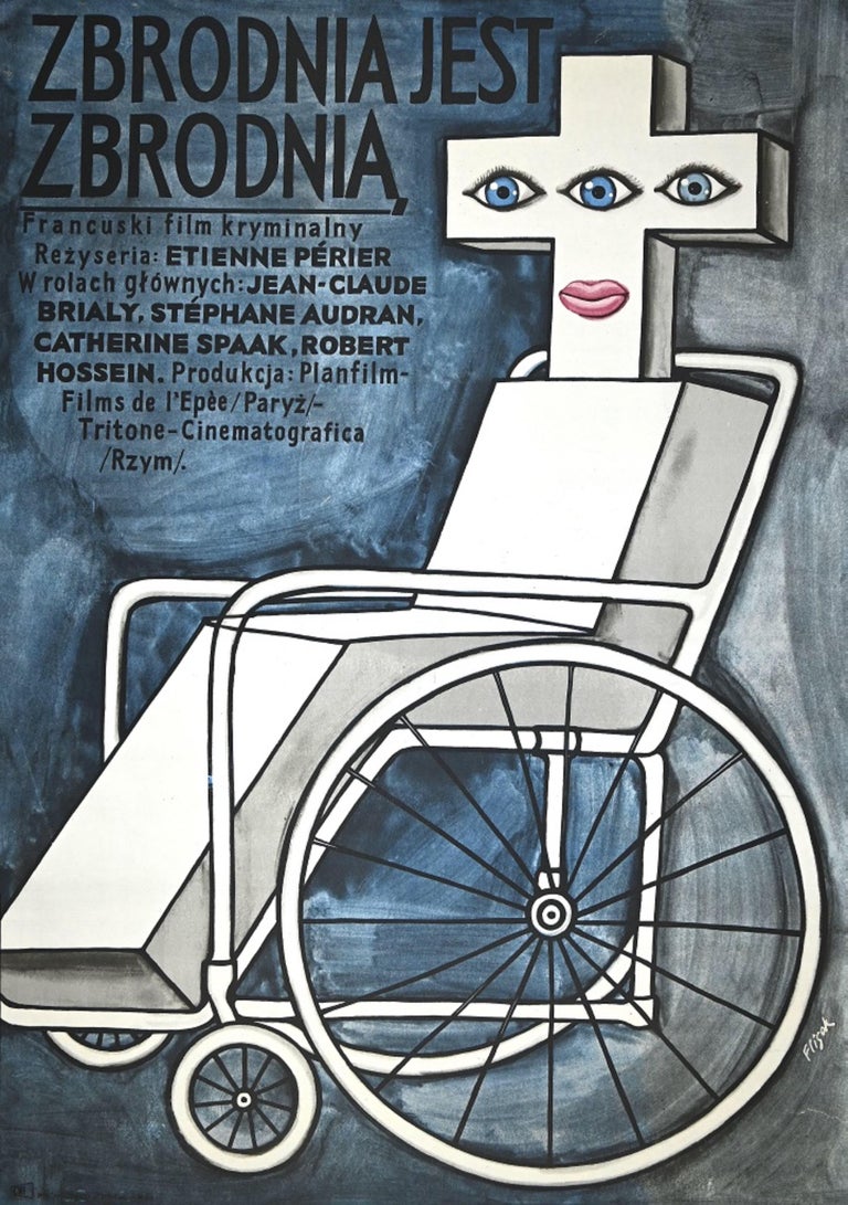 Jerzy Flisak - Zbrodnia Jest - Vintage Poster by Jerzy Flisak - 1973 ...