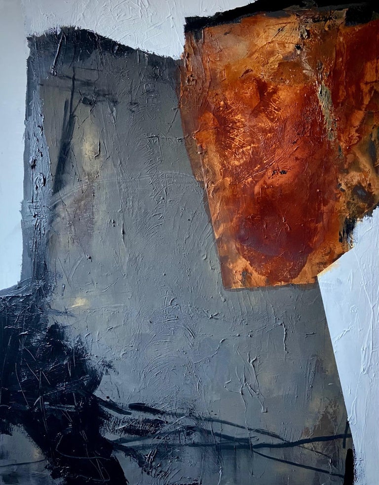 Jerzy Kubina - Untitled Gray Abstract Expressionist For Sale at 1stDibs