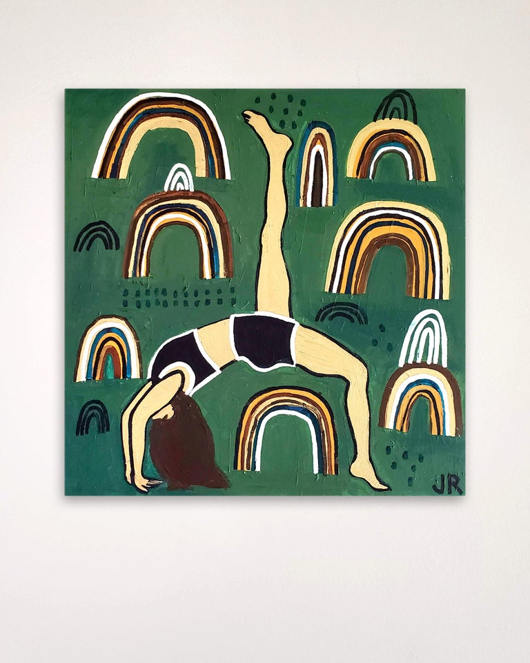 Jessica JH Roller - One-Legged Wheel Pose, Original Painting For Sale ...