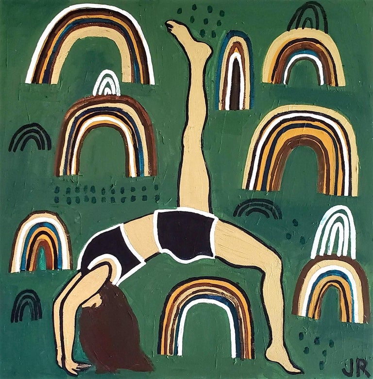 Jessica JH Roller - One-Legged Wheel Pose, Original Painting For Sale ...