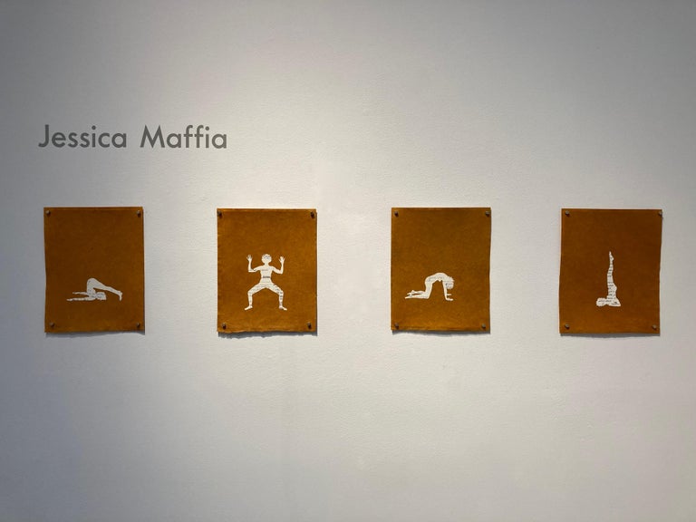 Jessica Maffia - Untitled 15, Paper Collage Female Figure, Ledger Paper ...